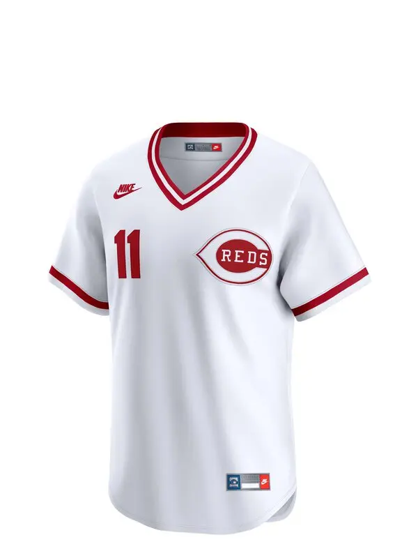 Nike Barry Larkin Cincinnati Reds Cooperstown Dri-fit Adv Mlb Limited Jersey - White