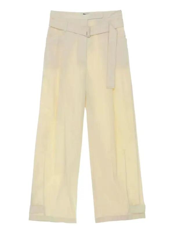 LOW CLASSIC Double Belted Trousers - Neutrals