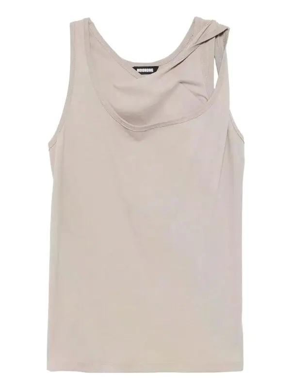 MOOHONG Draped Sleeveless Top - Brown