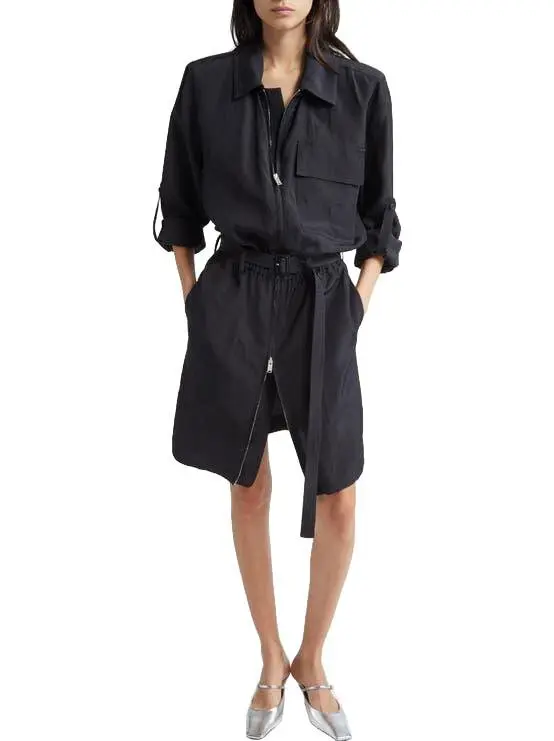 Stella McCartney Long Sleeve Belted Utility Dress - Black