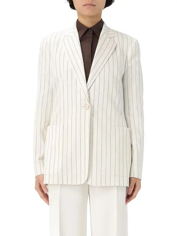 Max Mara Striped Jacket - White
