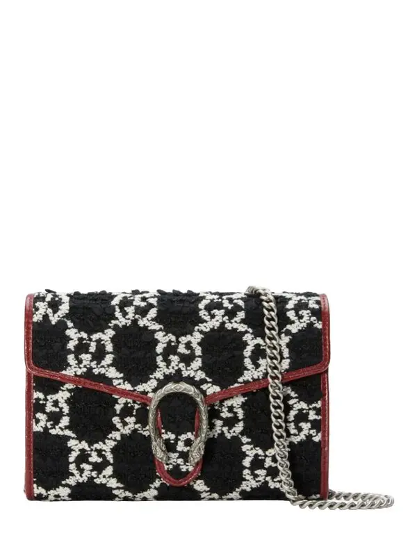 Gucci Dionysus Mini Gg Tweed Shoulder Bag - Black/white