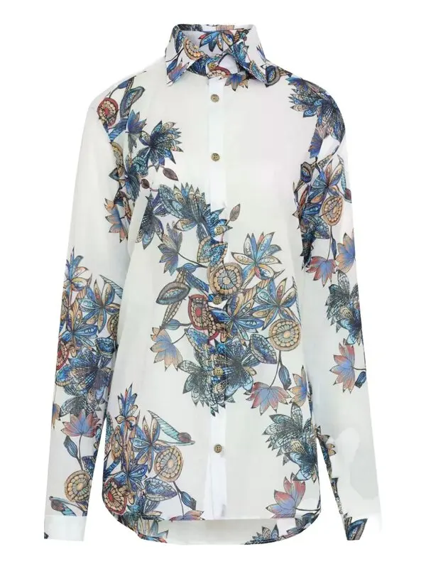 AMIR SLAMA Floral-print Shirt - White
