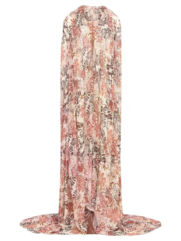 AMIR SLAMA Silk Floral Print Dress - White