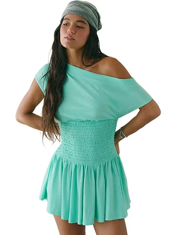 Free People Scorching Hot Mini Dress - Jade Mint
