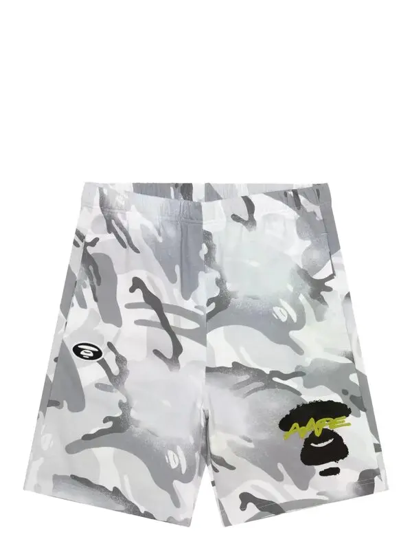 AAPE BY *A BATHING APE® Camouflage Print Track Shorts - Grey
