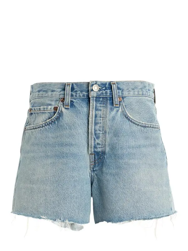 AGOLDE Parker Long Denim Shorts - Light Wash