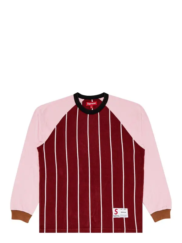 Supreme Stripe Raglan Long-sleeve Top - Red