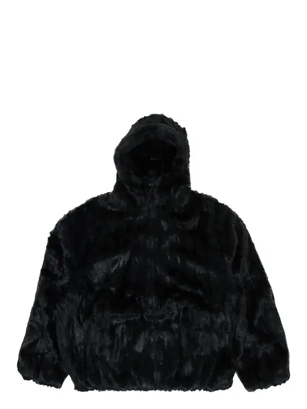 Supreme Faux Fur Hooded Jacket - Black