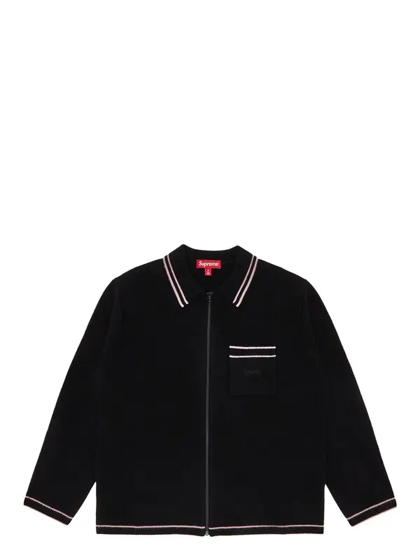 Supreme Zip Up Polo Sweater - Black