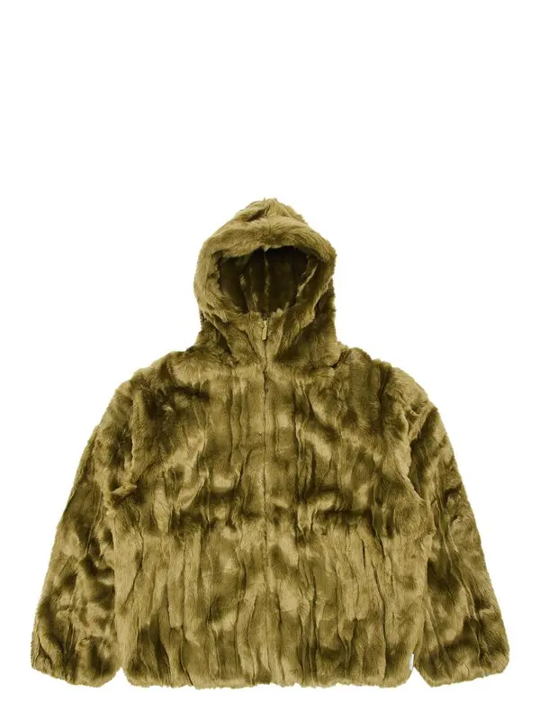 Supreme Faux Fur Hooded Jacket - Green
