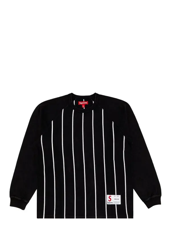 Supreme Stripe Raglan Long-sleeve Top - Black