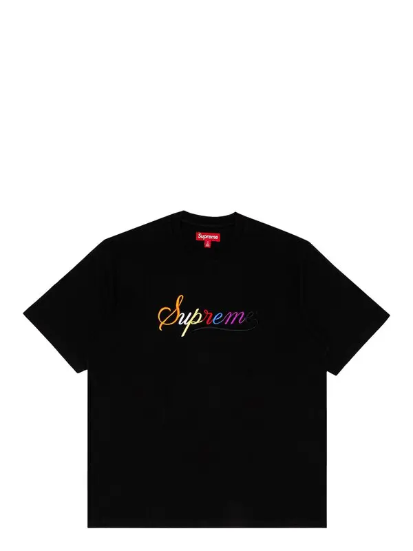 Supreme Cursive Short-sleeve Top - Black