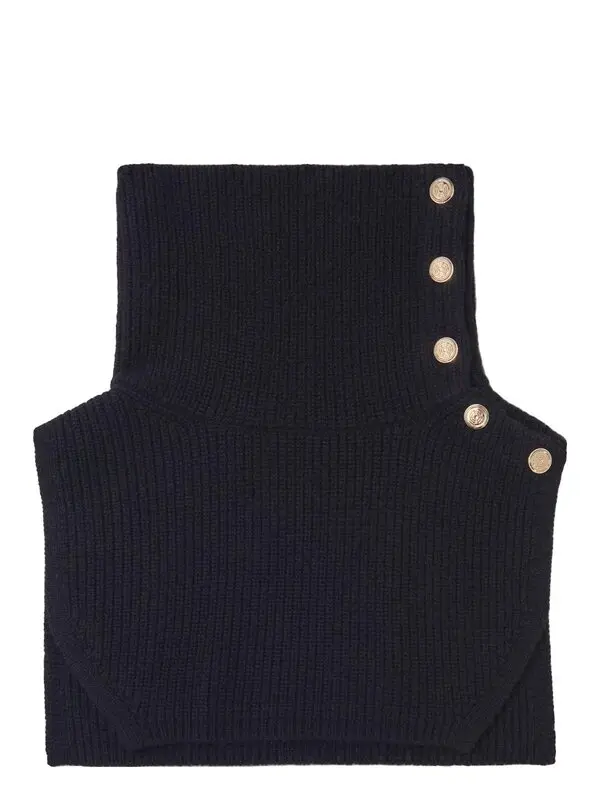 Maje Wool Blend Collar Wrap - Black