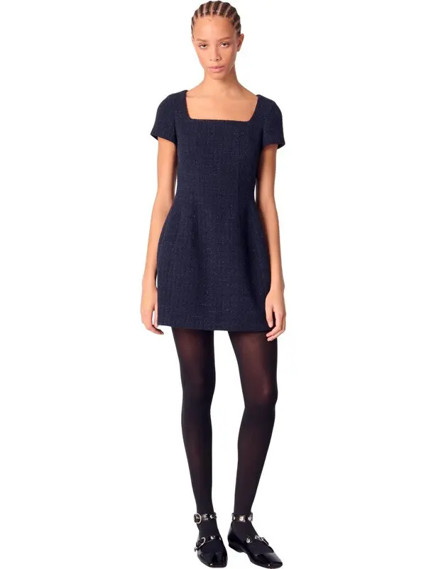 Maje Mini Tweed Dress - Navy