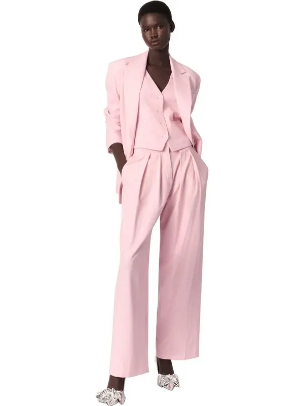 Maje Viscose Suit Jacket - Pink