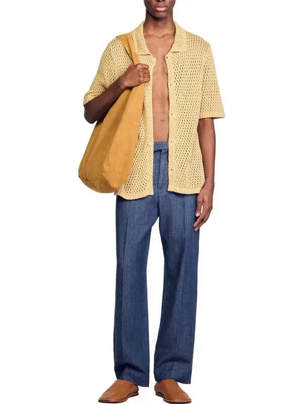 Sandro Crochet Shirt - Nut