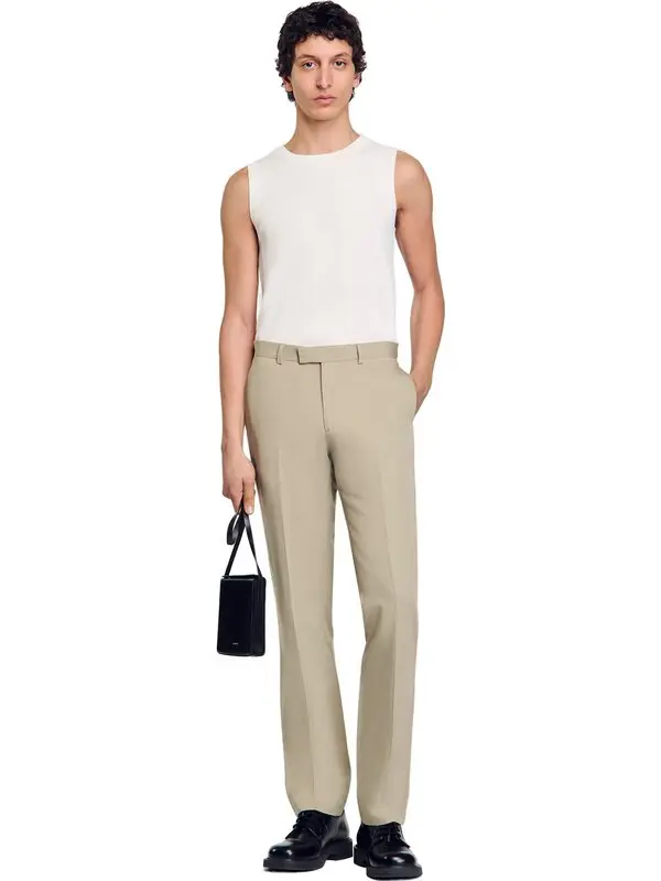Sandro Classic-fit Suit Trousers - Light Kaki.