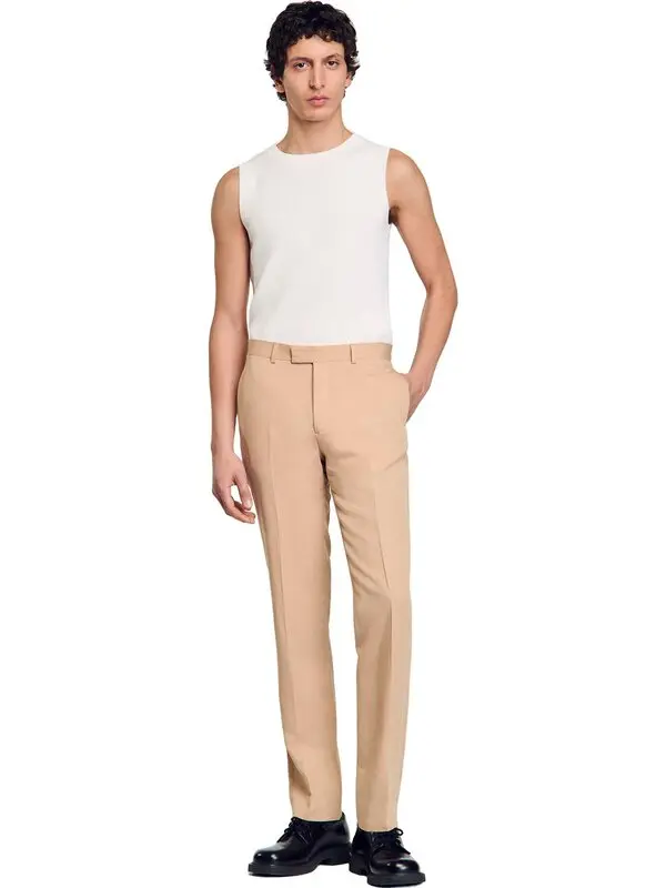 Sandro Classic-fit Suit Trousers - Nut