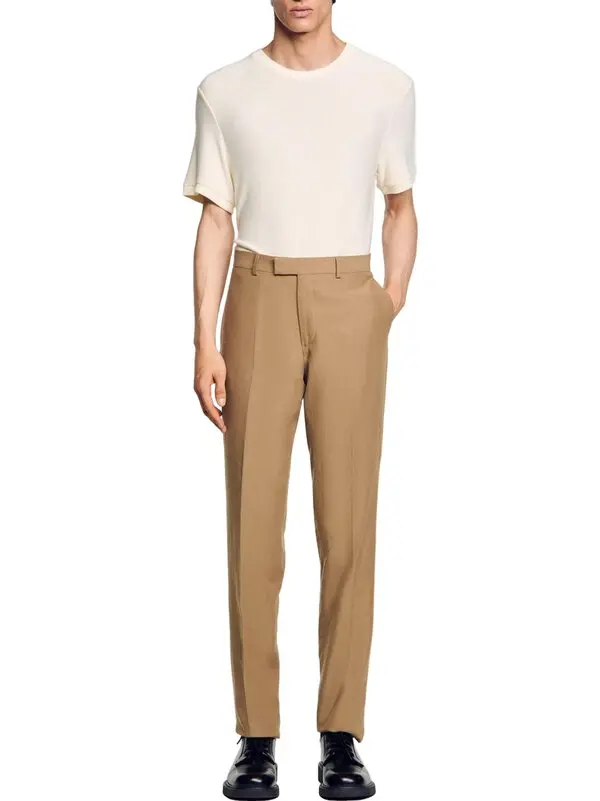 Sandro Classic-fit Suit Trousers - Nut