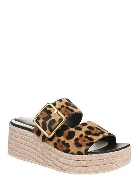 Franco Sarto Taziana Calf Hair Wedge Sandal - Camel