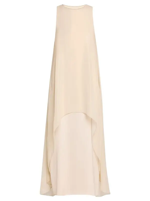 Peserico Sleeveless Layered Maxi Dress - Almond White
