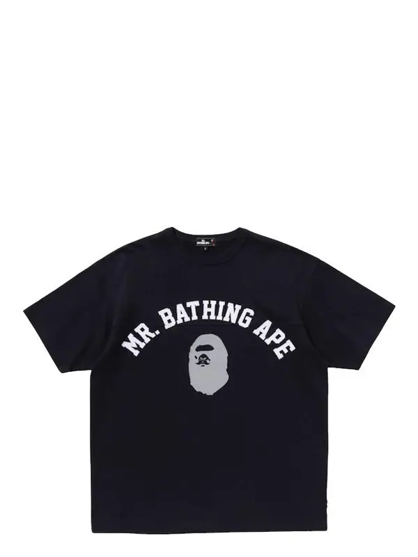 A BATHING APE Print 8 Tee Shirt - Navy Blue