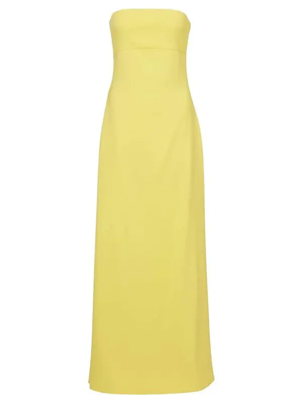 Jacquemus Caped Strapless Bustier Gown - Yellow