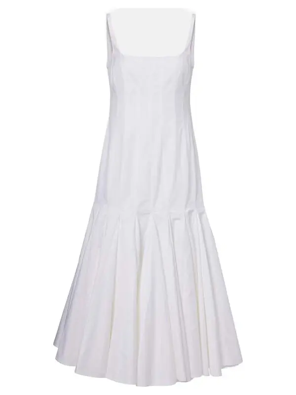 Jacquemus Agave Cotton Poplin Midi Dress - White
