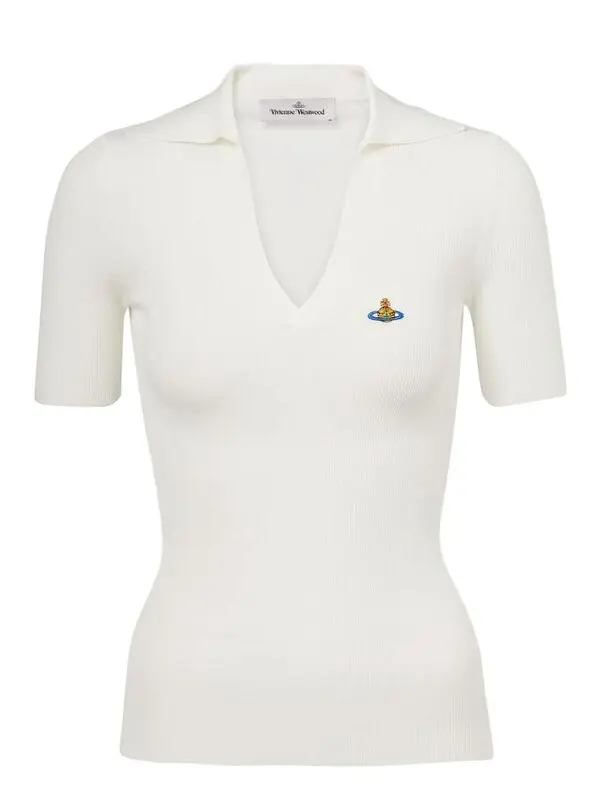 VIVIENNE WESTWOOD Marina Cotton Polo Shirt - White
