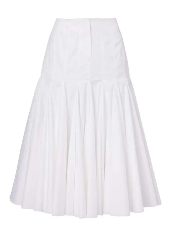 Jacquemus Agave Cotton Poplin Midi Skirt - White