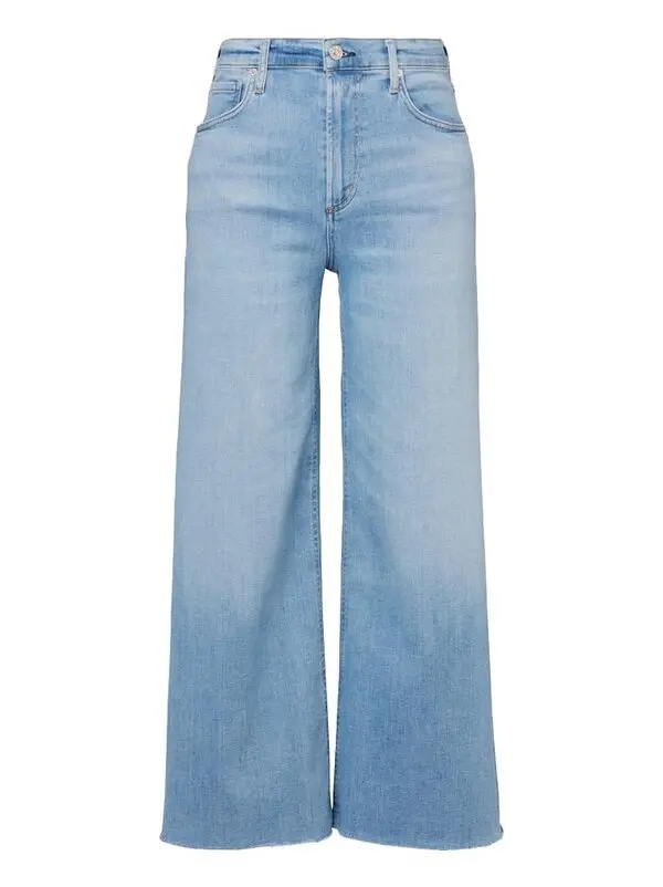 Citizens Of Humanity Lyra Cropped Wide-leg Jeans - Blue