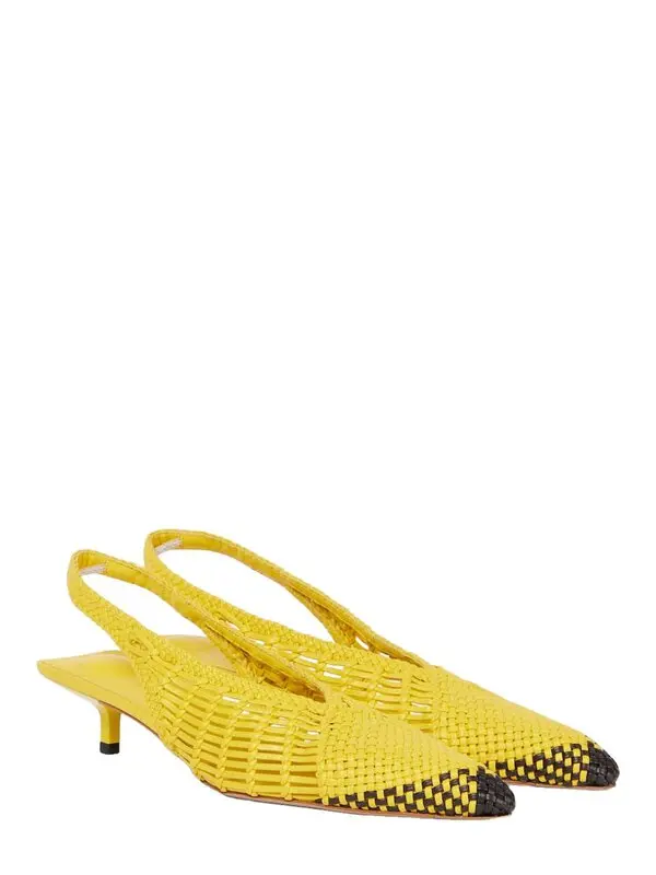 Jacquemus Cubisto Banane 35 Leather Slingback Pumps - Yellow