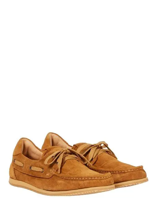 Jacquemus Batto Croc-effect Suede Boat Shoes - Beige