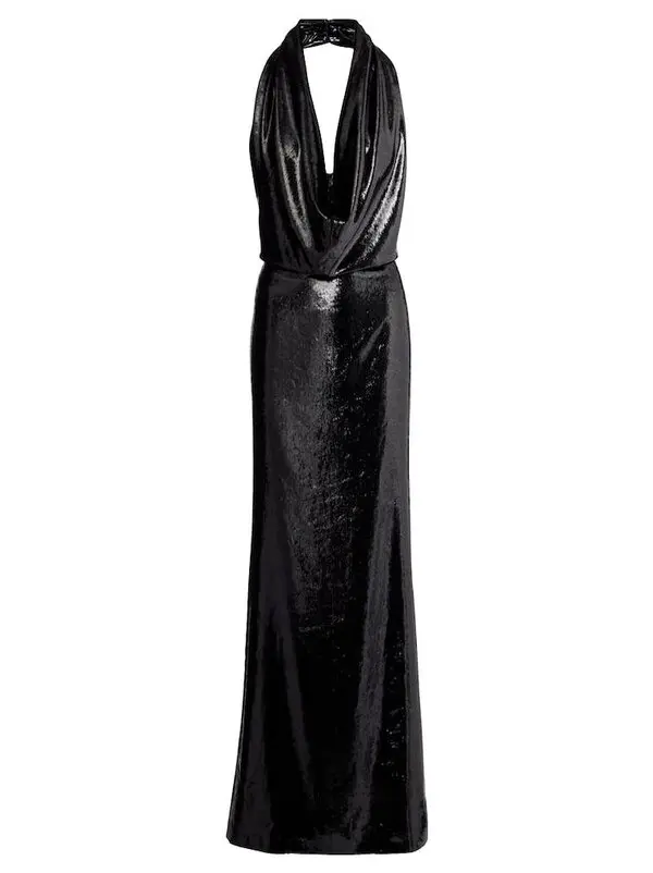 Stella McCartney Halterneck Velvet Gown - Black