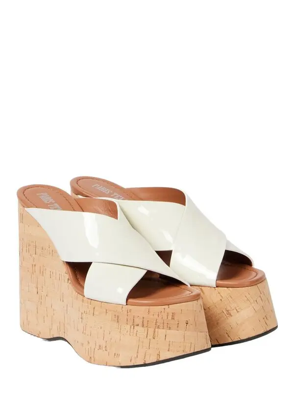 Paris Texas Mara 135 Patent Leather Platform Sandals - White
