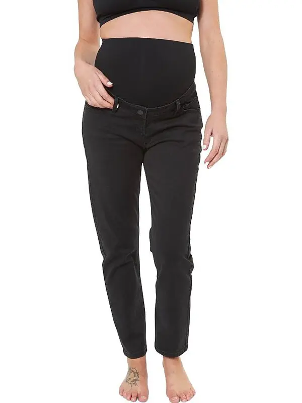 RIPE MATERNITY Hunter Over Bump Crop Jean - Black