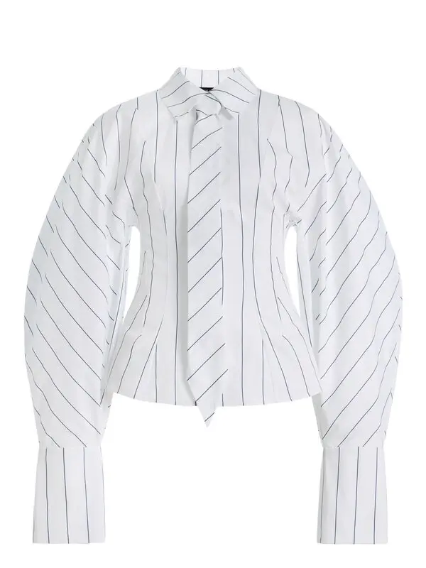 A.W.A.K.E. Mode Tie-detailed Shirt - Stripe