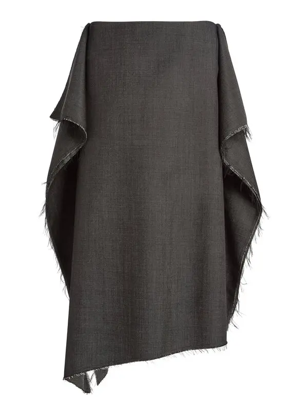 NICCOLO PASQUALETTI Collage Wool-mohair Melange Midi Skirt - Grey