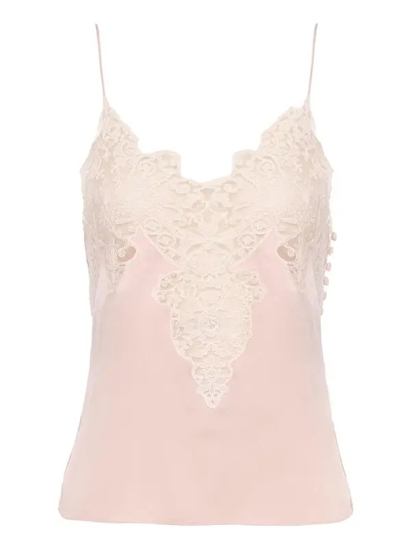 Chloé Lace-trimmed Silk Satin Camisole - Pink