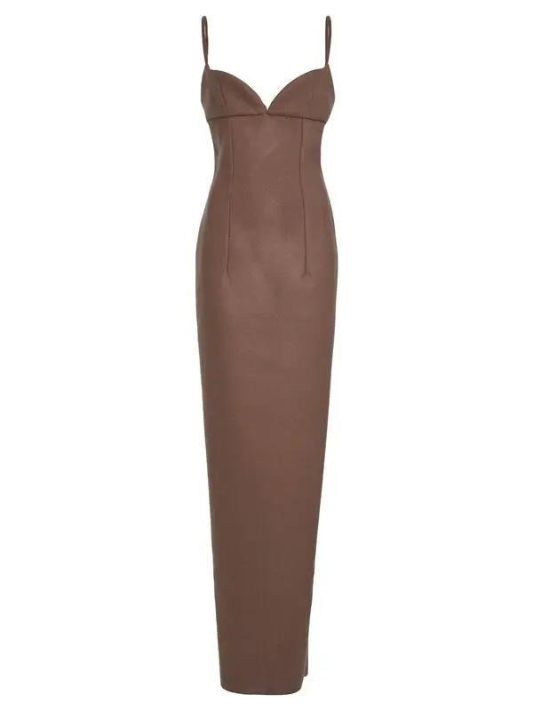 LUDOVIC DE SAINT SERNIN Wool Maxi Dress - Khaki