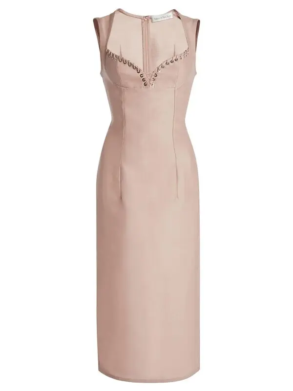 LUDOVIC DE SAINT SERNIN Robin Wool-silk Midi Dress - Pink