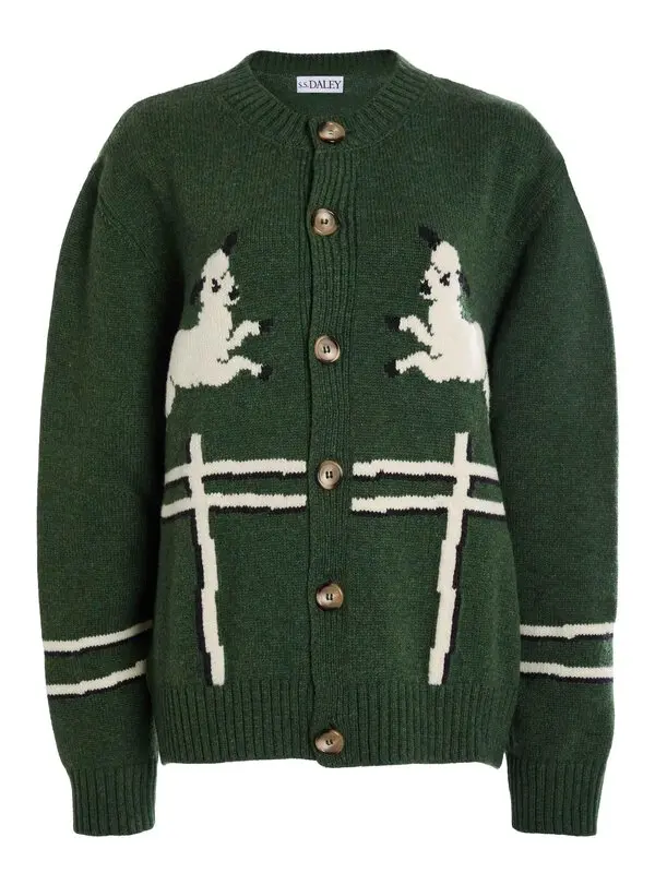 S.S.DALEY Cyril Lamb Intarsia Cardigan - Green