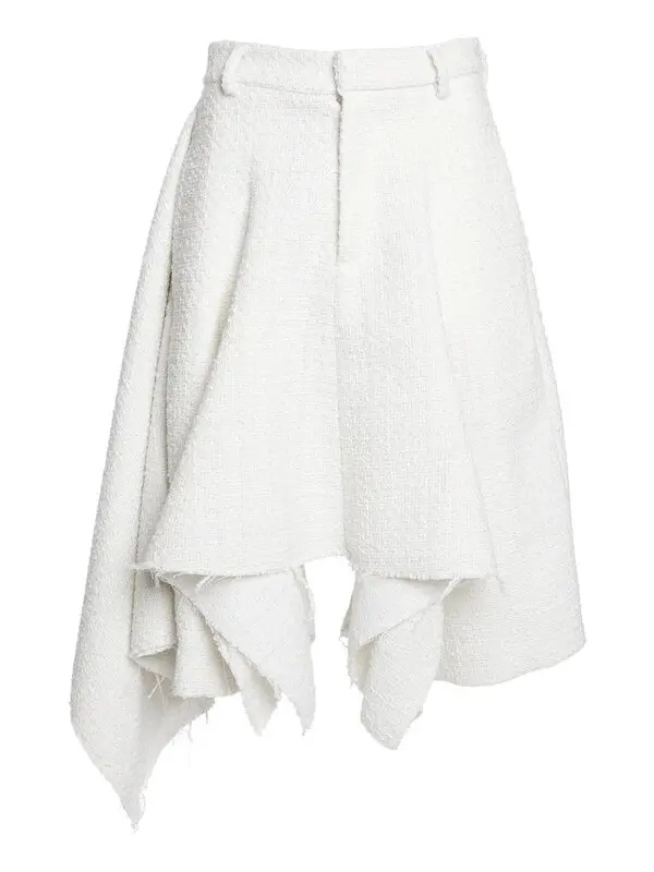 NICCOLO PASQUALETTI Nave Bouclé Tweed Midi Skort - White
