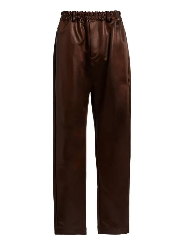 NICCOLO PASQUALETTI Slim Nylon Satin Straight-leg Pants - Brown