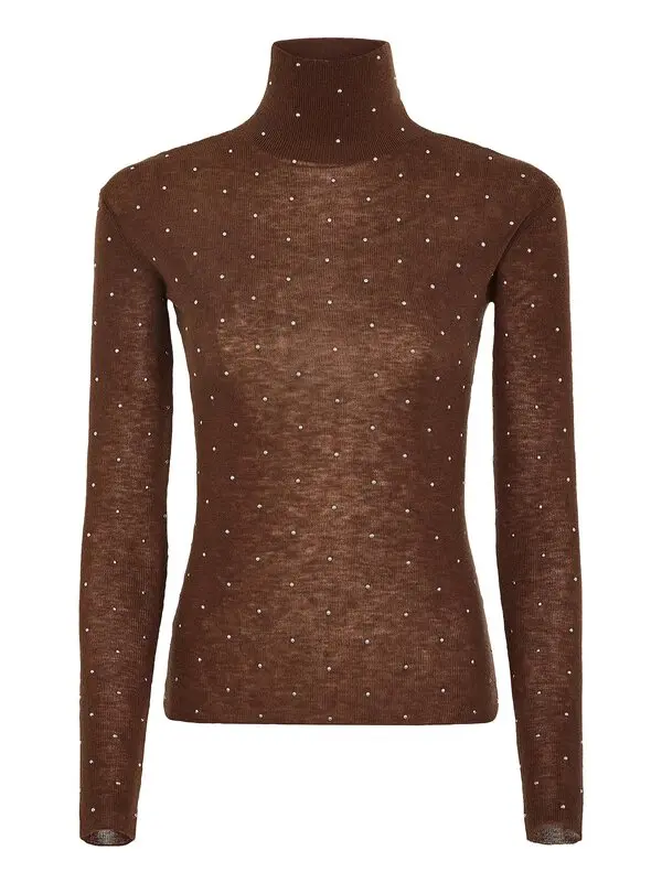 Rabanne Polka-dot Fine-knit Sweater - Brown