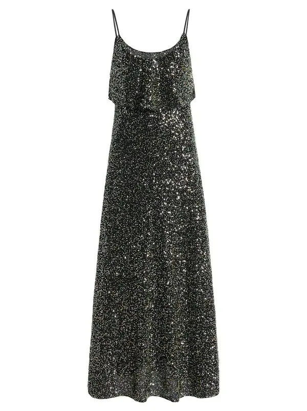 Rabanne Sequined Maxi Dress - Black