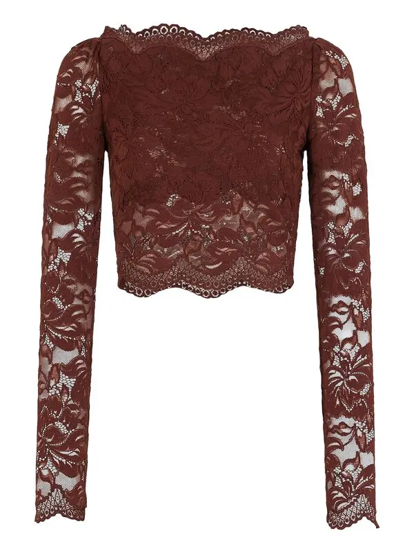 Rabanne Floral Lace Top - Burgundy