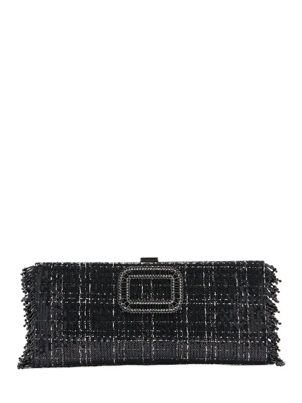ROGER VIVIER Pilgrim Tweed Clutch - Black