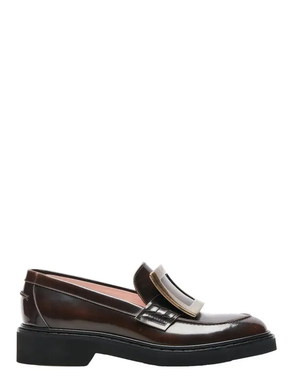 ROGER VIVIER Viv' Rangers Leather Loafers - Brown